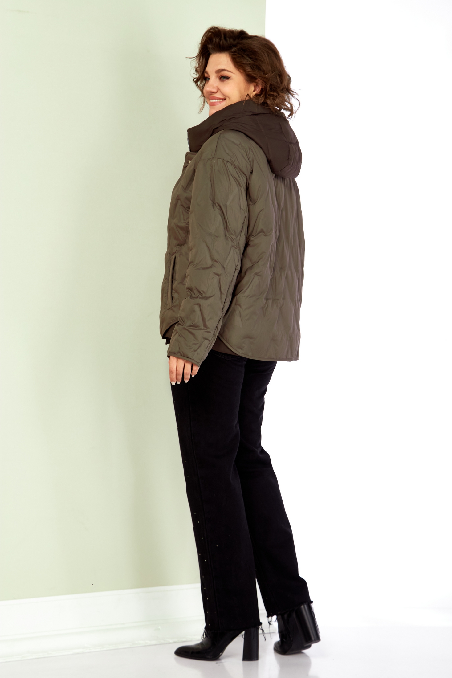 Куртка 2193 серо-оливковый Shetti купить в интернет магазине | в наличии